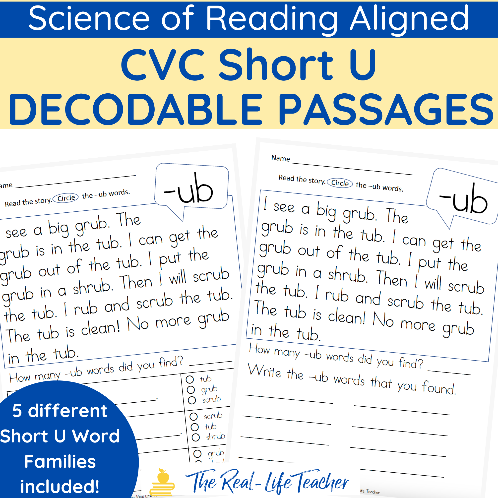 Short U Decodable Passages for Fluency and Comprehension: Short U ...