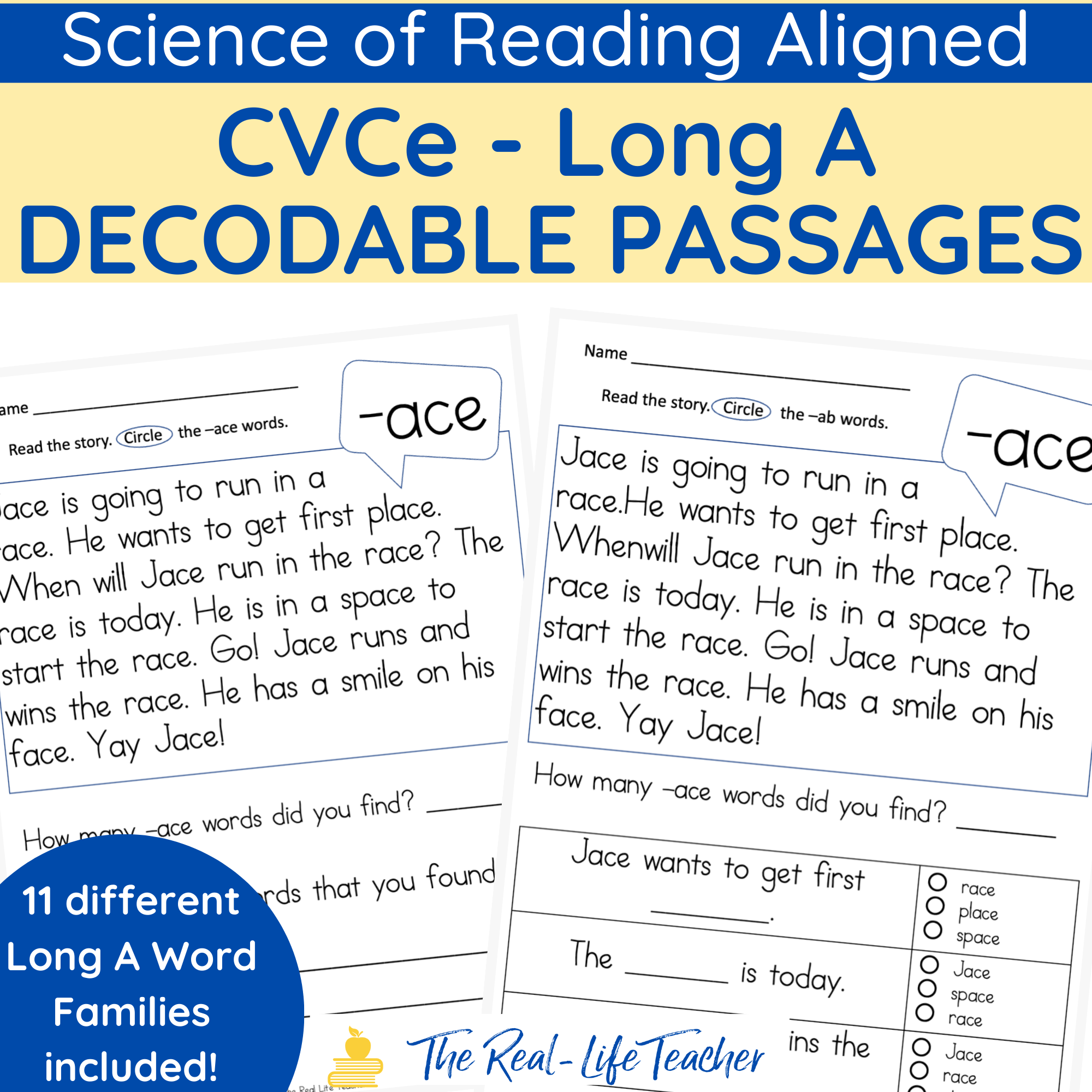 Long A Decodable Passages for Fluency and Comprehension: Long A ...